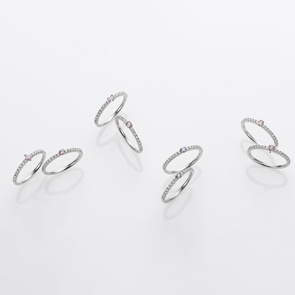 【限定1点】ピンクダイヤモンド プラチナリング(TINSEL ETERNITY/0.073カラット/Fancy Intense Pink/V ...